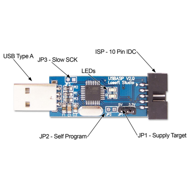 PROGRAMMATEUR ATMEGA AVR USB ISP – MicroCell PROGRAMMATEUR ATMEGA AVR USB ISP – MicroCell
